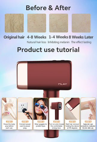 Mlay Home Use IPL Laser Hair Removal deivice with replaceable lamp head ...